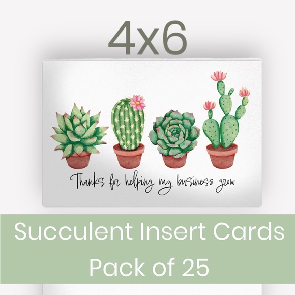Office | Succulents 4x6 Insert Cards Pack Of 25 | Poshmark